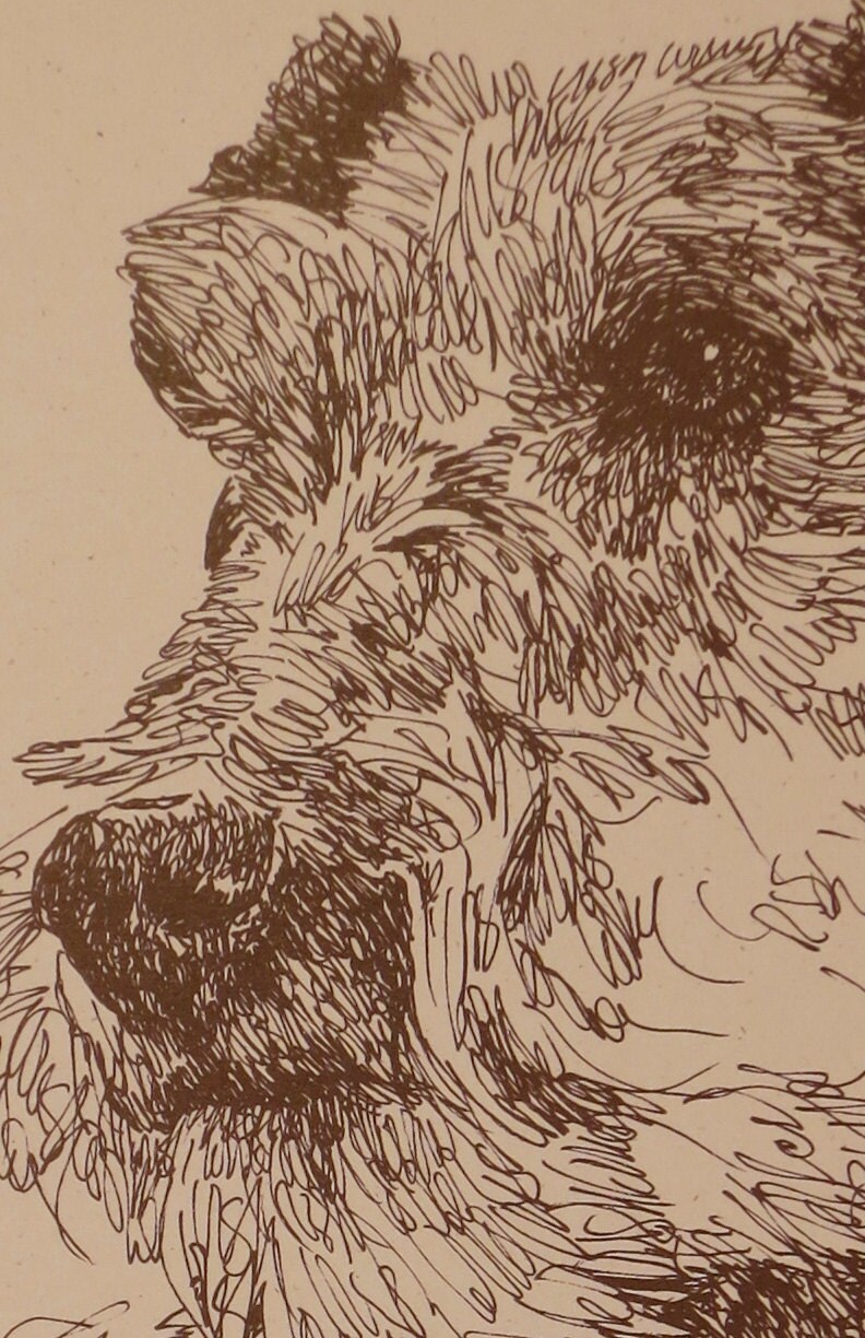 Irish Terrier Artist Kline Draws His Dog Art Using Only - Etsy