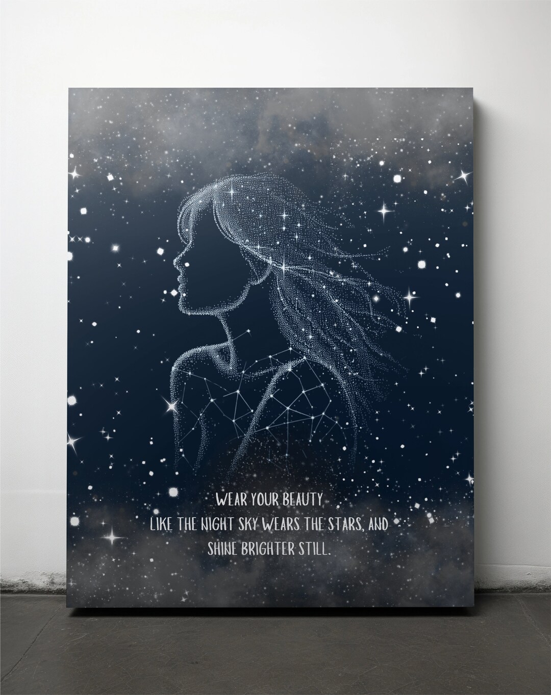 Constellation Art Print: Night Sky Woman, Astrology Wall Decor (digital ...