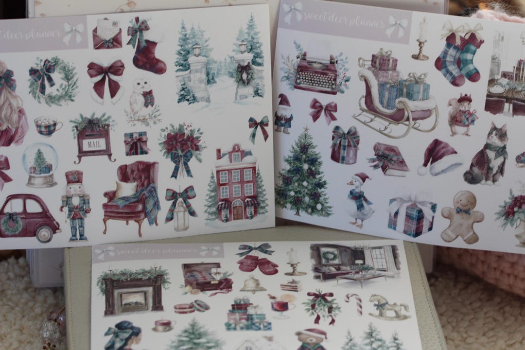 Velvet Noel Stickers: Planner, Journal, Scrapbook - Etsy