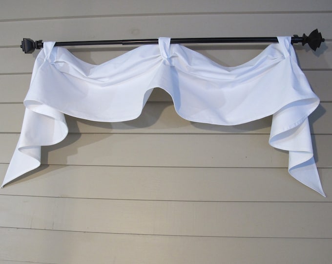Off White Ecru Parchment Double Ruffle Balloon Curtain Valance - Etsy