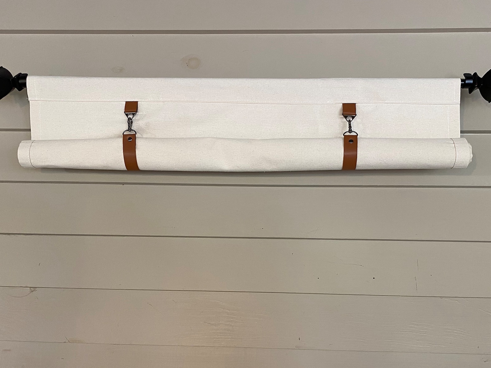 Roll up Swedish Blind Curtain, Custom Widths, Natural Canvas With Faux ...