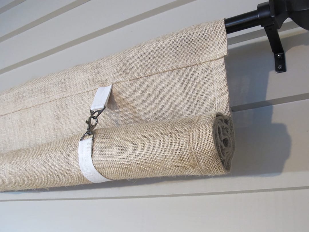 Natural Burlap Roll up Window Shade, Custom Widths 36L or Shorter - Etsy
