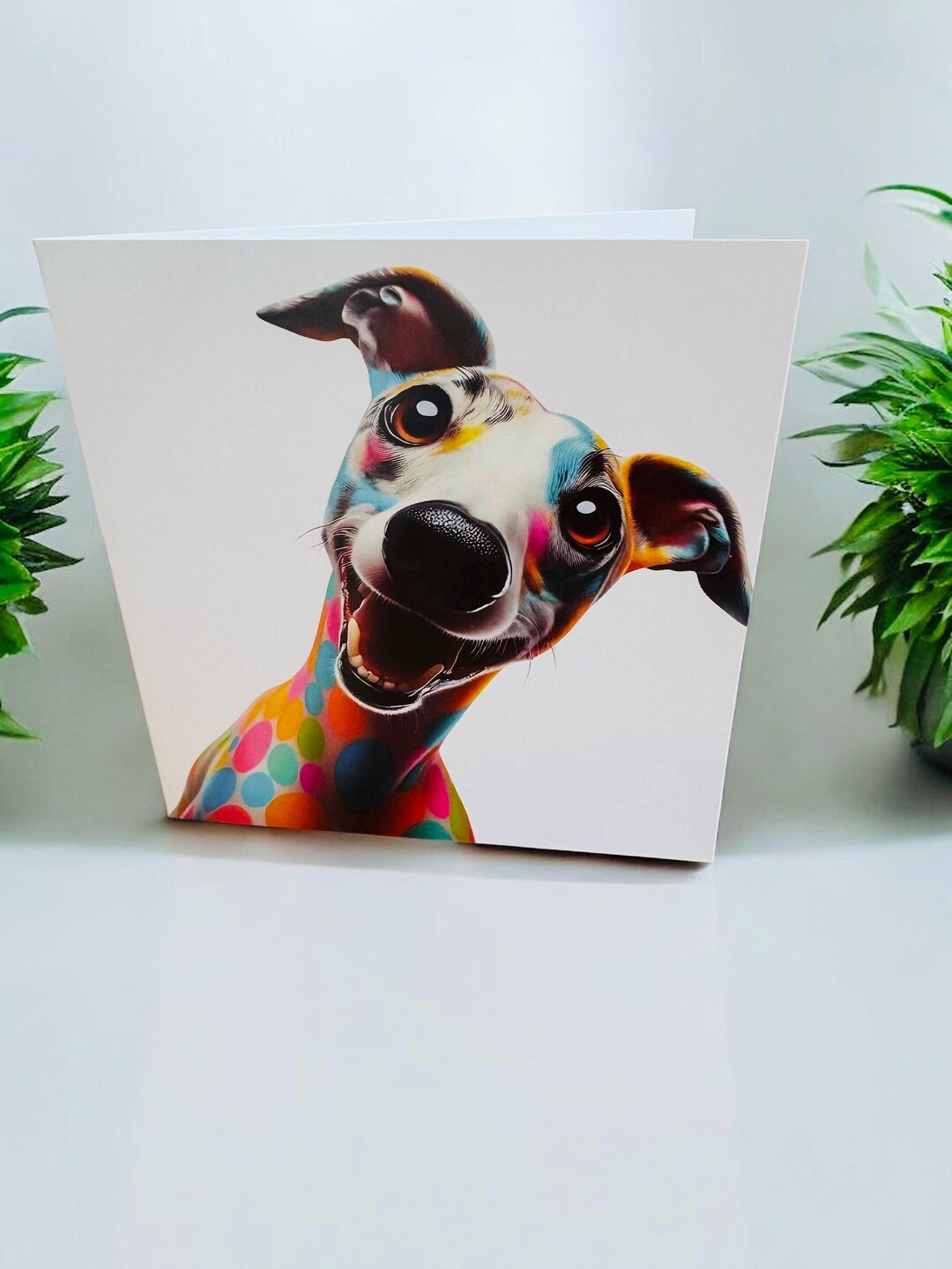 Polka Dot Whippet Card – Colorful Dog Birthday Card - Etsy