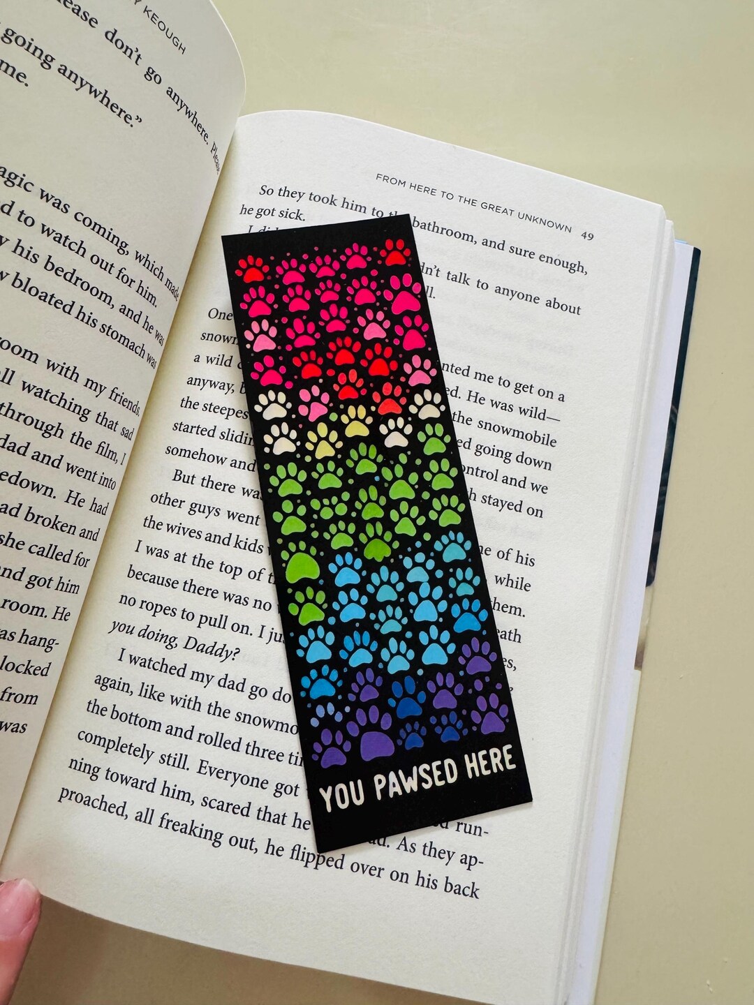 Colorful Paw Print Bookmark | Punny Bookish Gift - Etsy