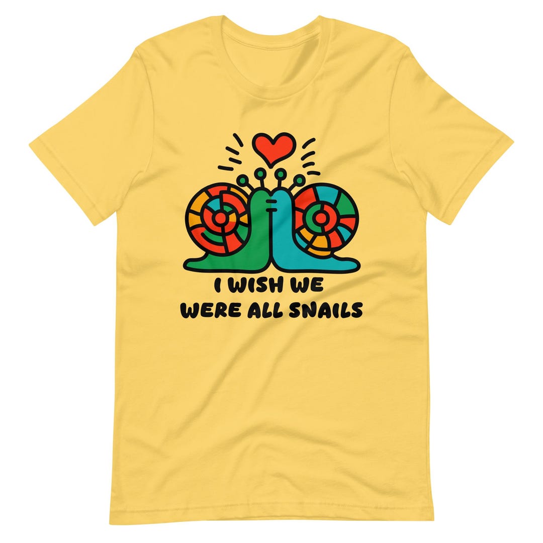 Cute Snail T-shirt – Keith Haring-inspired Whimsical Pop Art Tee – Slow ...