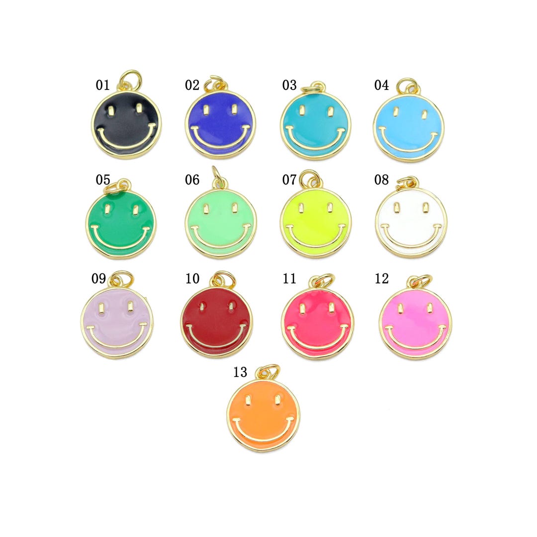 Colorful Cute Smiley Face Shape Charm, LK275 - Etsy