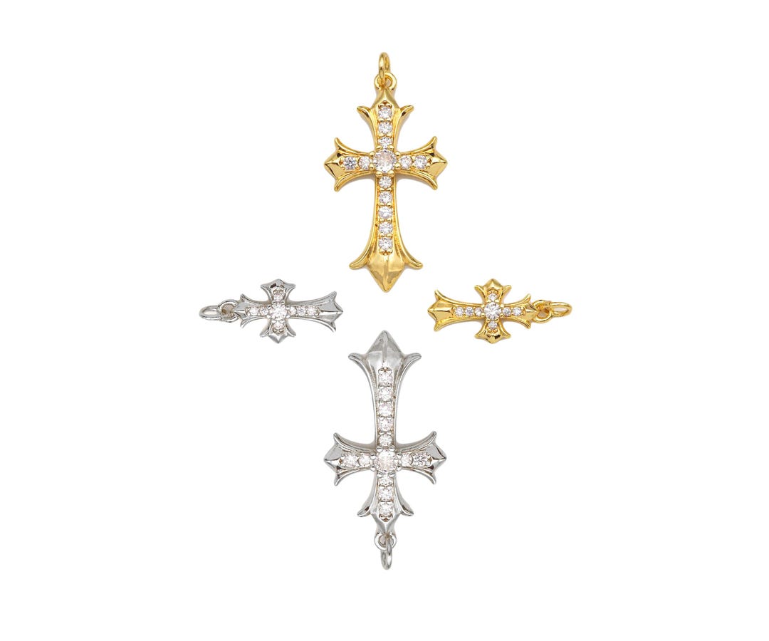 CZ Micro Pave Cross Shape Pendant/charm,cubic Zirconia Charm L512 - Etsy