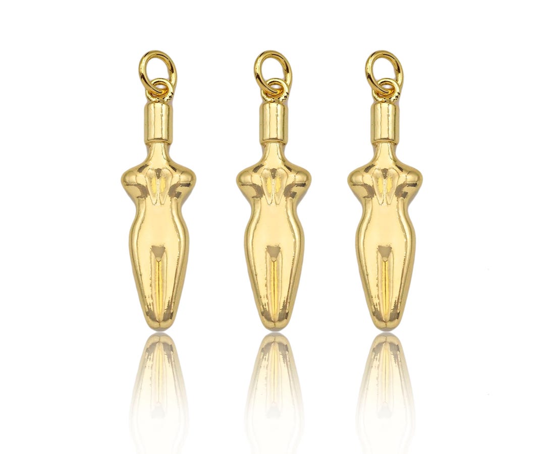 The 18K Dainty Gold Female Body Pendant,female Empowerment Charm ...
