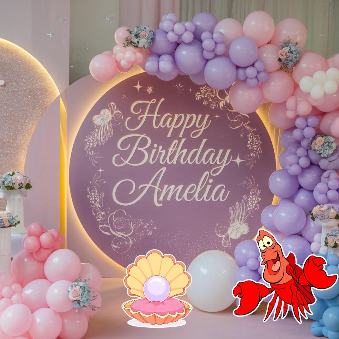 Pop-up Banner Ariel the Little Mermaid Stand Event Decorator Party Kit ...