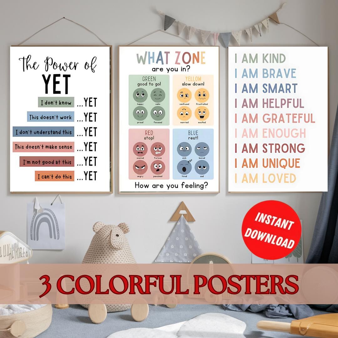 Printful Classroom Poster Kids Educative Health Learning Posters Set ...