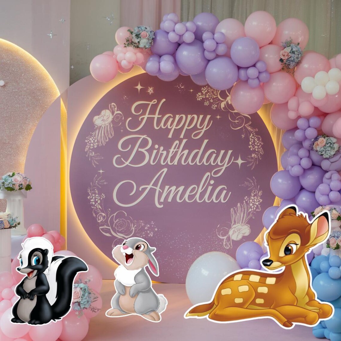 Pop-up Stand Bambi Movie Themed Birthday Party Decoration Mom Kit First ...