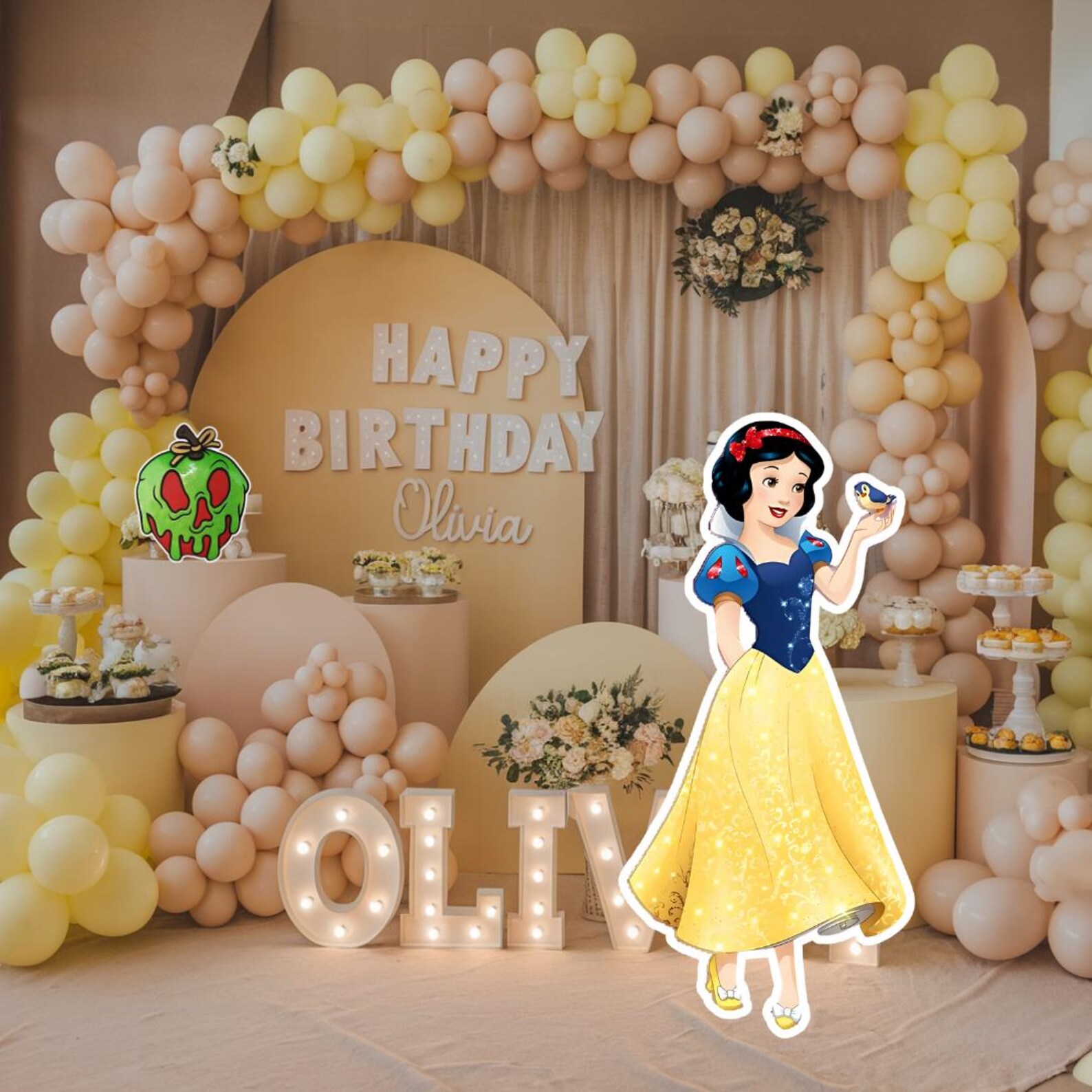 Digital Cutouts Snow White Party Deco Printable Decorative Baby ...