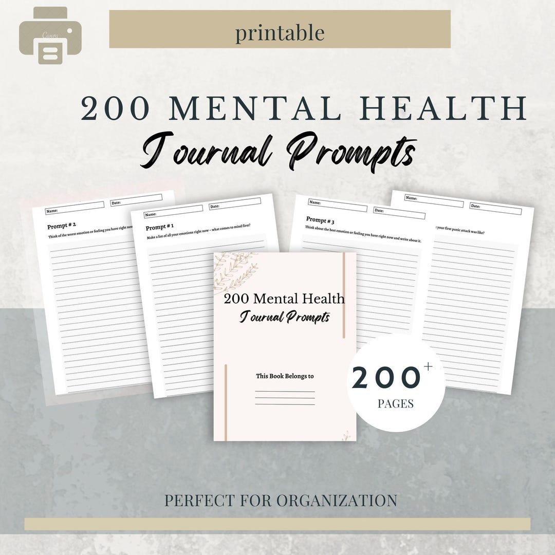 Mental Health Emotional Wellness Journal Self Care Workbook Mental ...