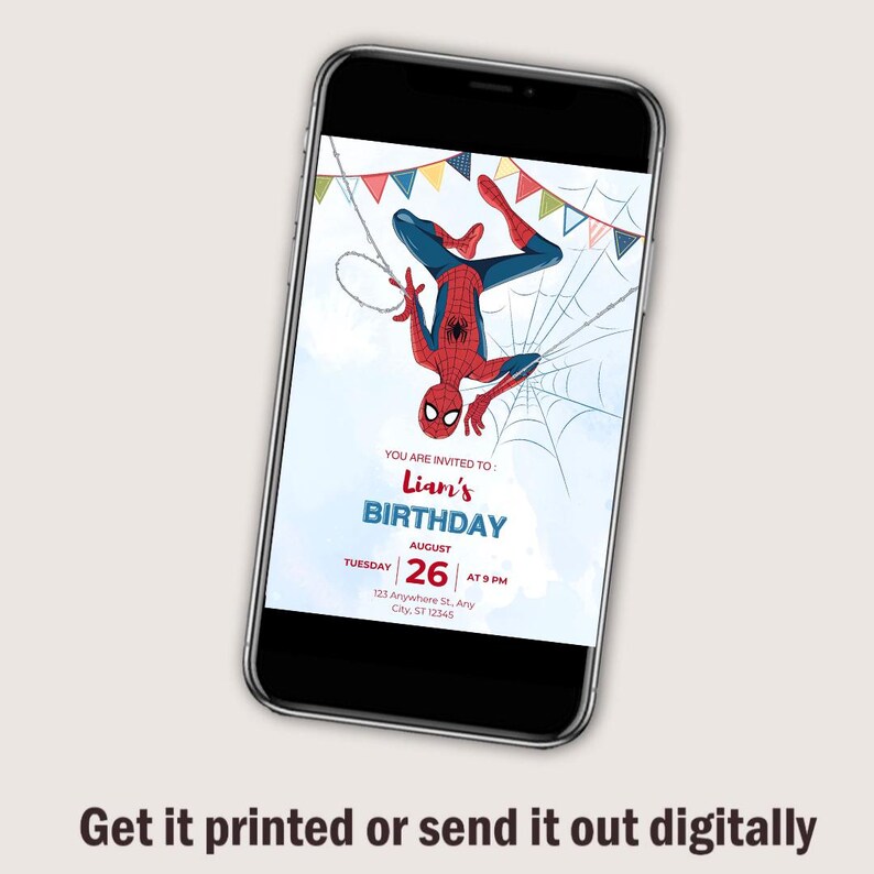 Spiderman Invite for Kids Digital Spiderman Party Invitations Spider ...