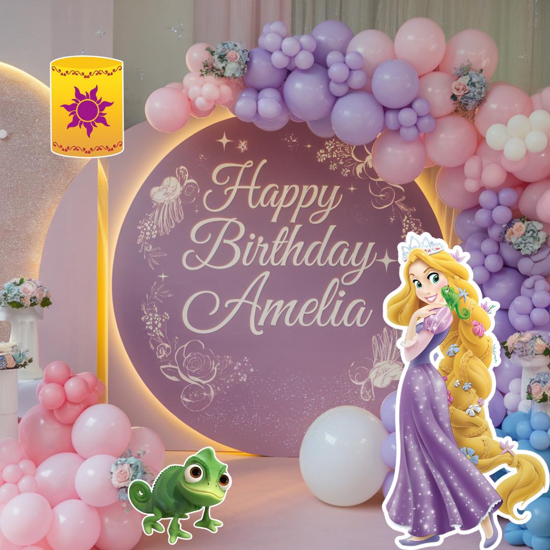 Digital Cutouts Princess Rapunzel Tea Party Decor Pop-up Stand ...