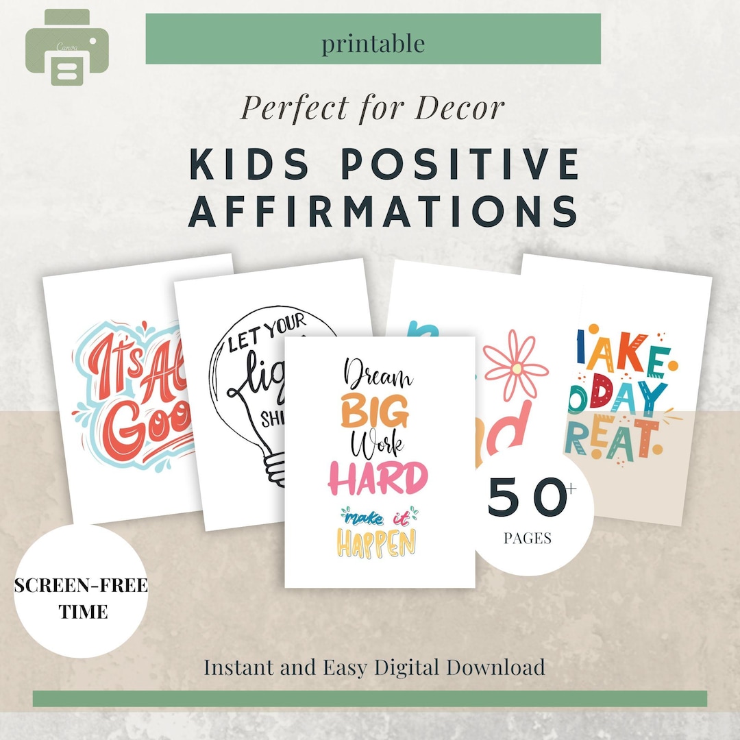 Kids Positive Affirmations Book for Child for Confidence Interactive ...