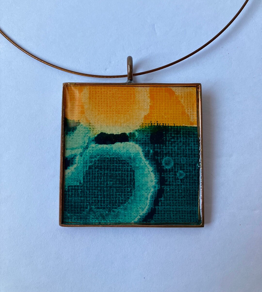 Hand Painted Necklace Pendant Painting, Unique Handmade Gift for Her ...