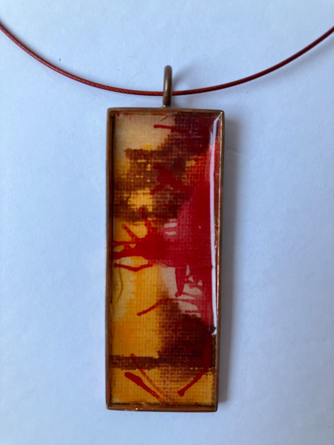 Hand Painted Necklace Pendant Painting, Unique Handmade Gift for Her ...