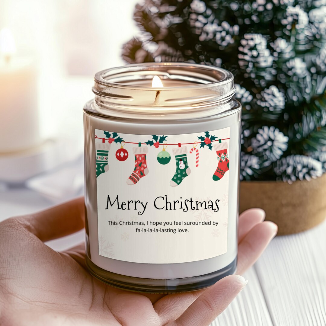 Christmas Candle Gift, Scented Holiday Candle With Christmas Wishes ...