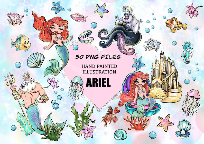 Little Mermaid Clipart, Princesspng, the Little Mermaid Png, Mermaid ...