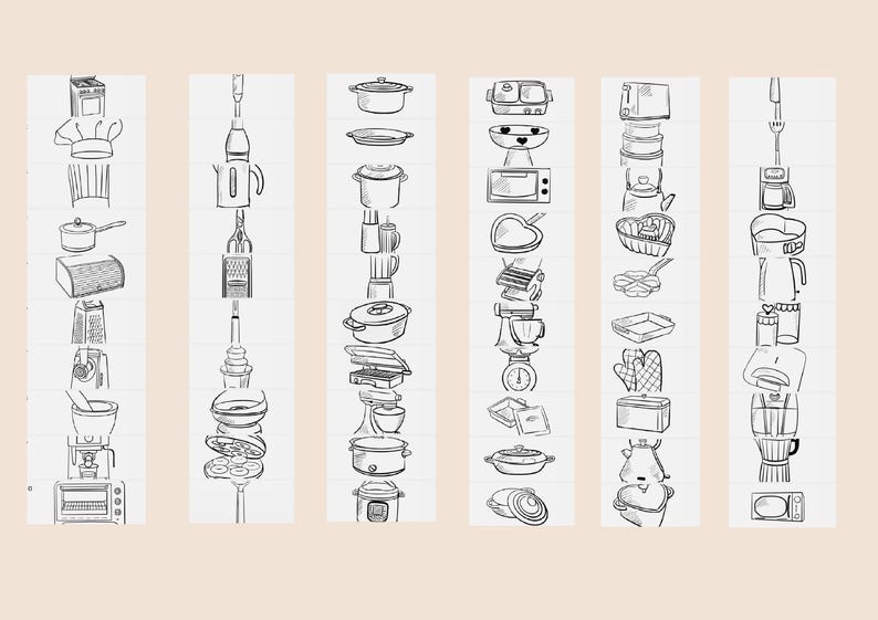 150 Kitchen Procreate Stamps – Cooking & Baking Brushes for Procreate ...