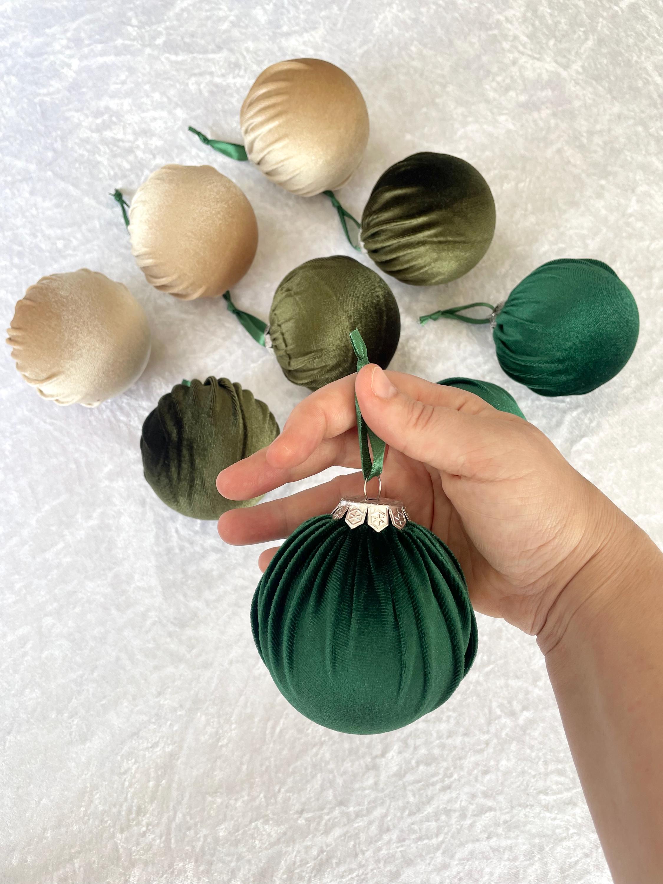 Velvet Christmas Tree Ornaments Balls Decorations Velour Baubles in ...