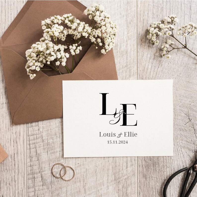 Elegant Wedding Monogram Logo Design Wedding Couple Logo Modernwedding ...