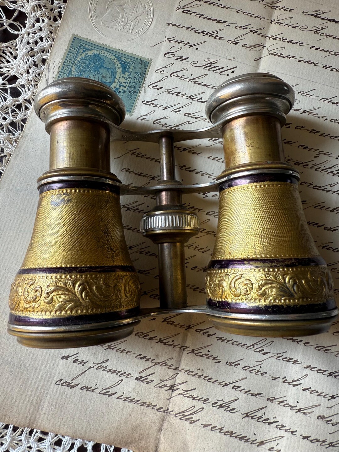 Antique Chevalier Paris Opera Glasses/gilded French Binoculars/late ...
