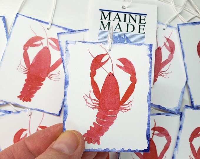 Lobster Tags Round Paper Gift Tags Set of 10 - Etsy