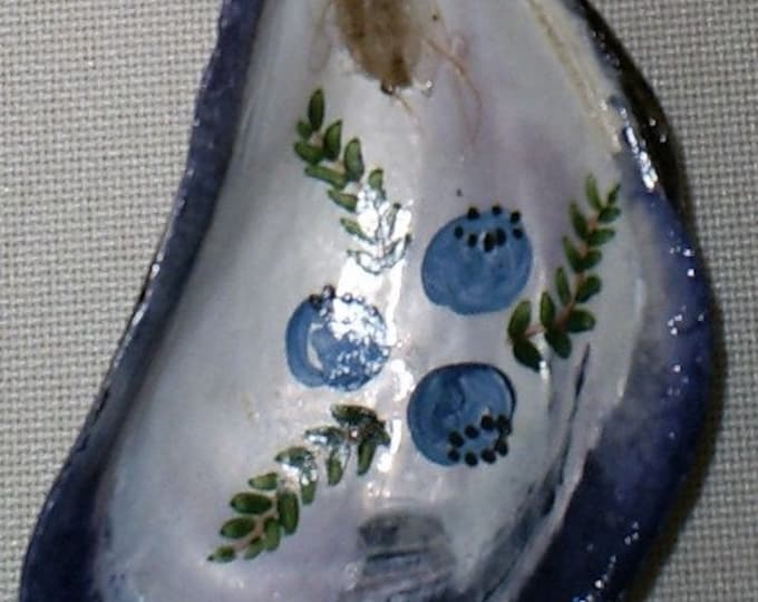 Holiday Christmas Tree Ornament Mussel Shell Blue Blueberry Nautical ...