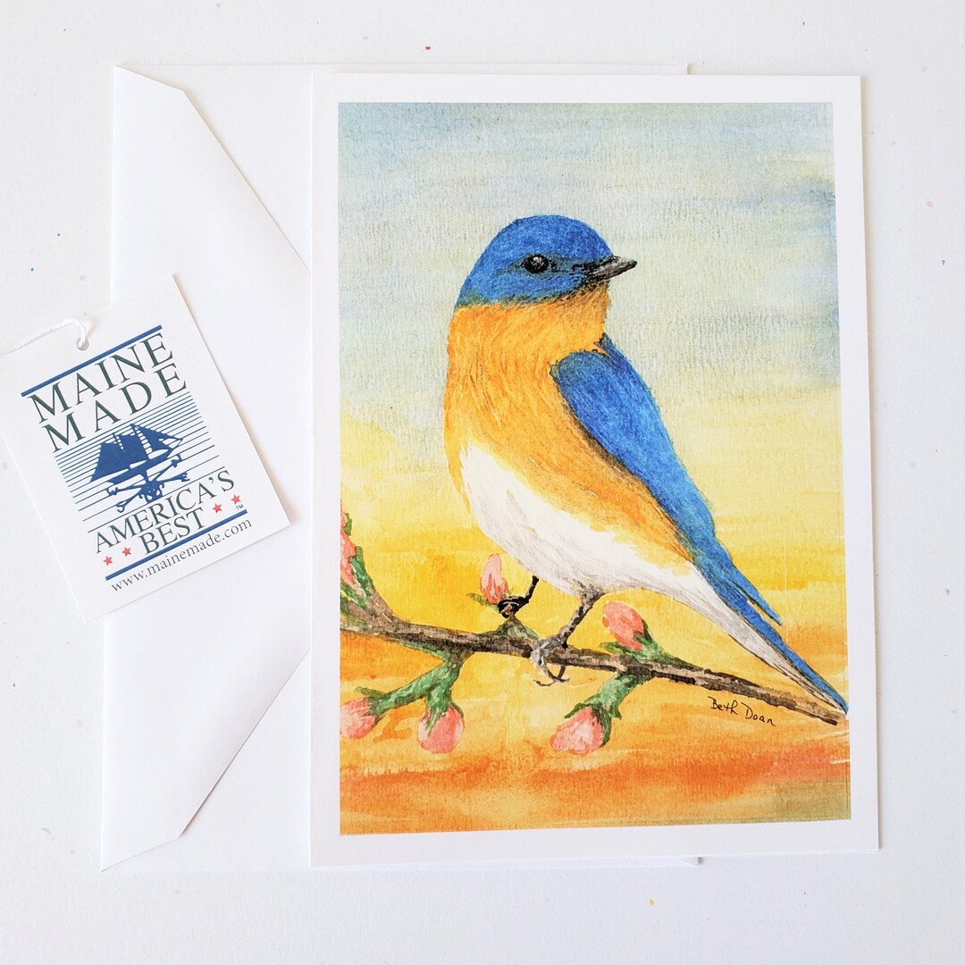 Bluebird Note Card & Envelope - Etsy
