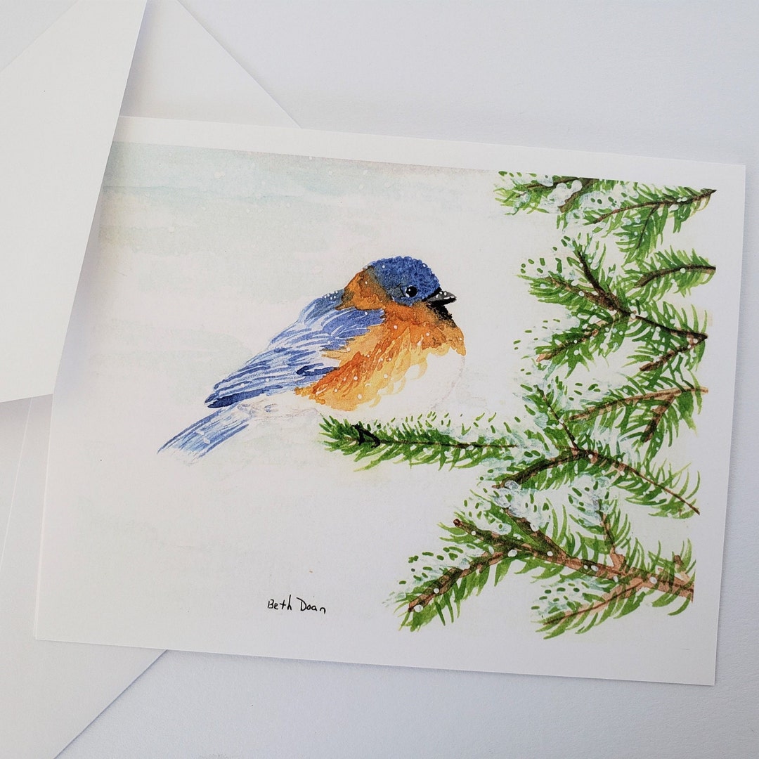 Bluebird Note Card & Envelope - Etsy