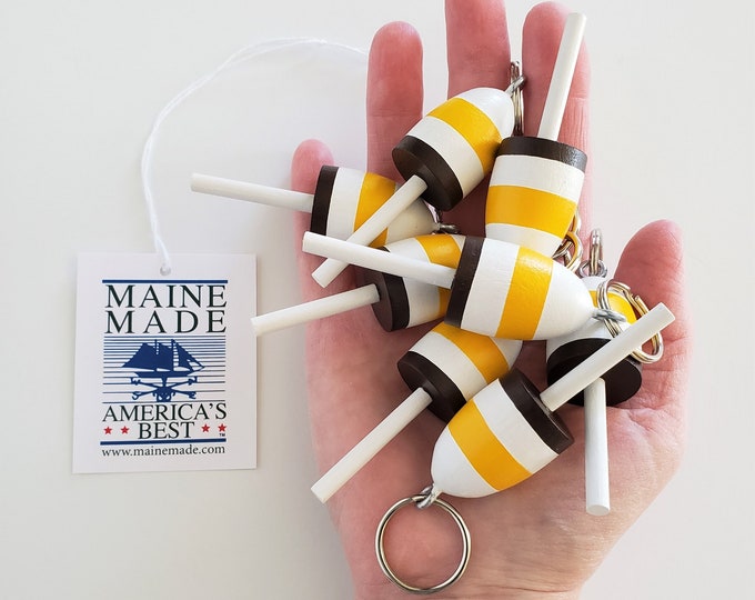 Custom Maine Lobster Buoy Replica Key Chains Yellow Brown - Etsy
