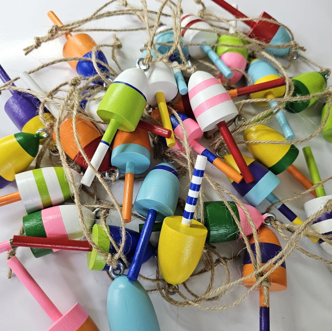Lobster Buoy Ornaments, Set of 30, Maine Miniature Buoys, Mixed Colors ...