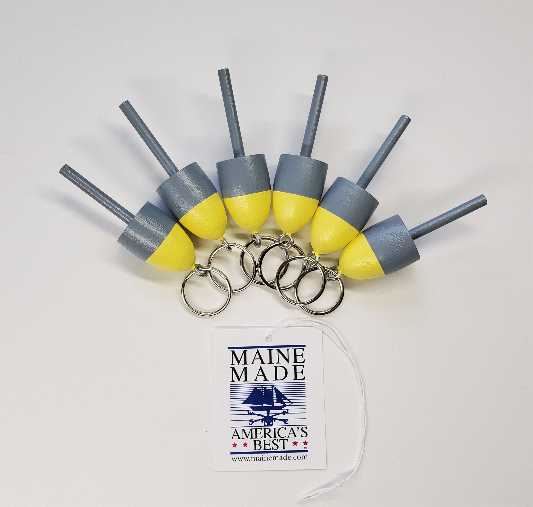 Buoy Key Chains Maine Lobster Buoys Yellow and Gray Set of - Etsy UK