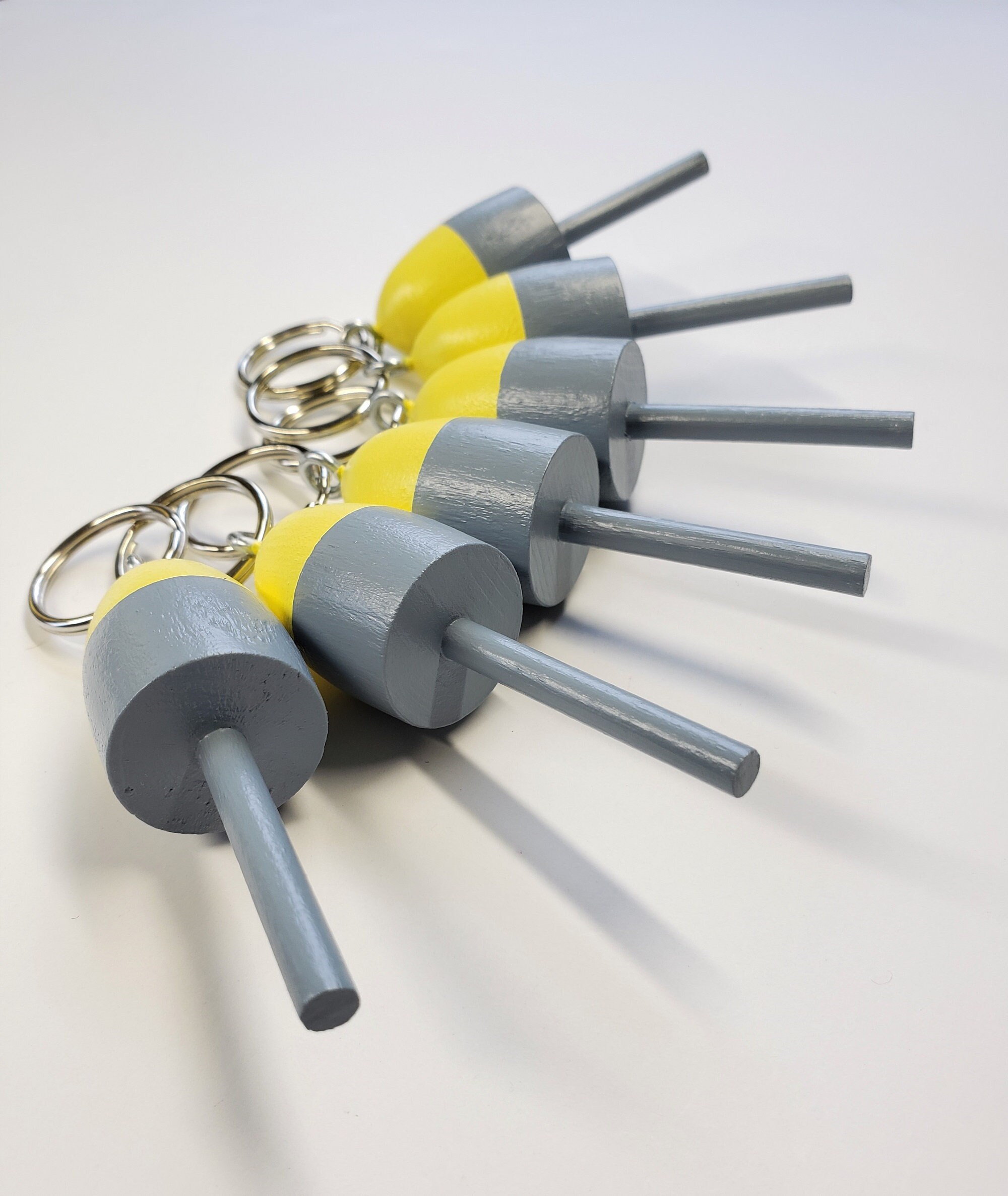 Buoy Key Chains Maine Lobster Buoys Yellow and Gray Set of - Etsy UK