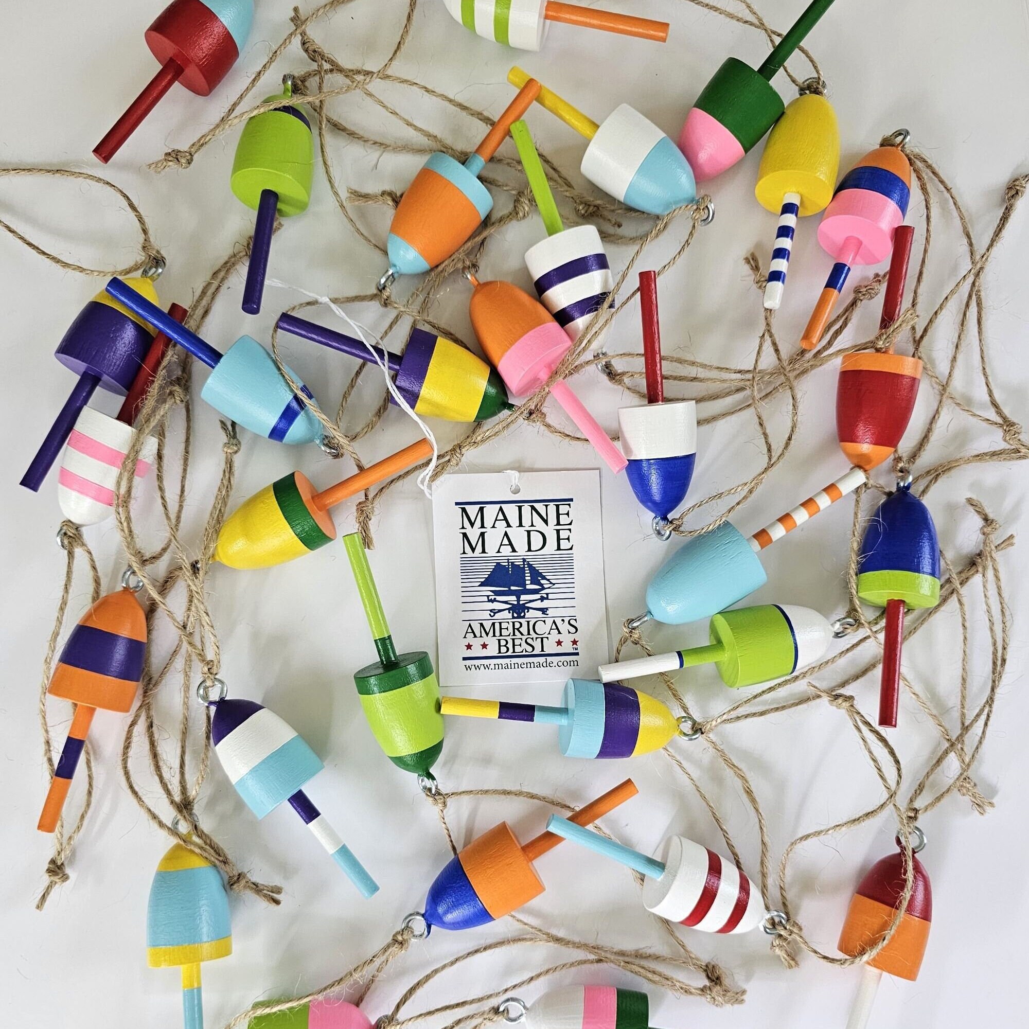 Lobster Buoy Ornaments, Set of 30, Maine Miniature Buoys, Mixed Colors ...