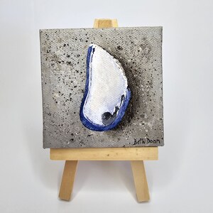 Maine Mussel Shell, Miniature Canvas Acrylic Painting - Etsy