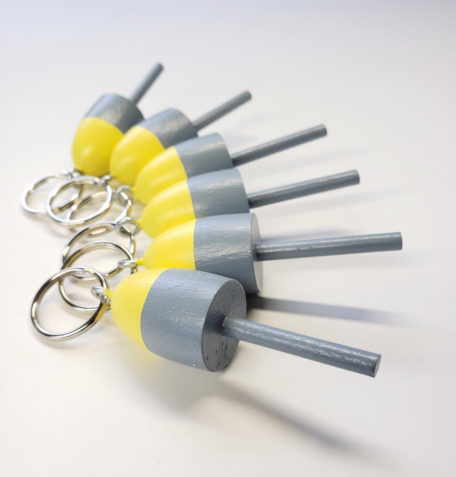 Buoy Key Chains Maine Lobster Buoys Yellow and Gray Set of - Etsy UK