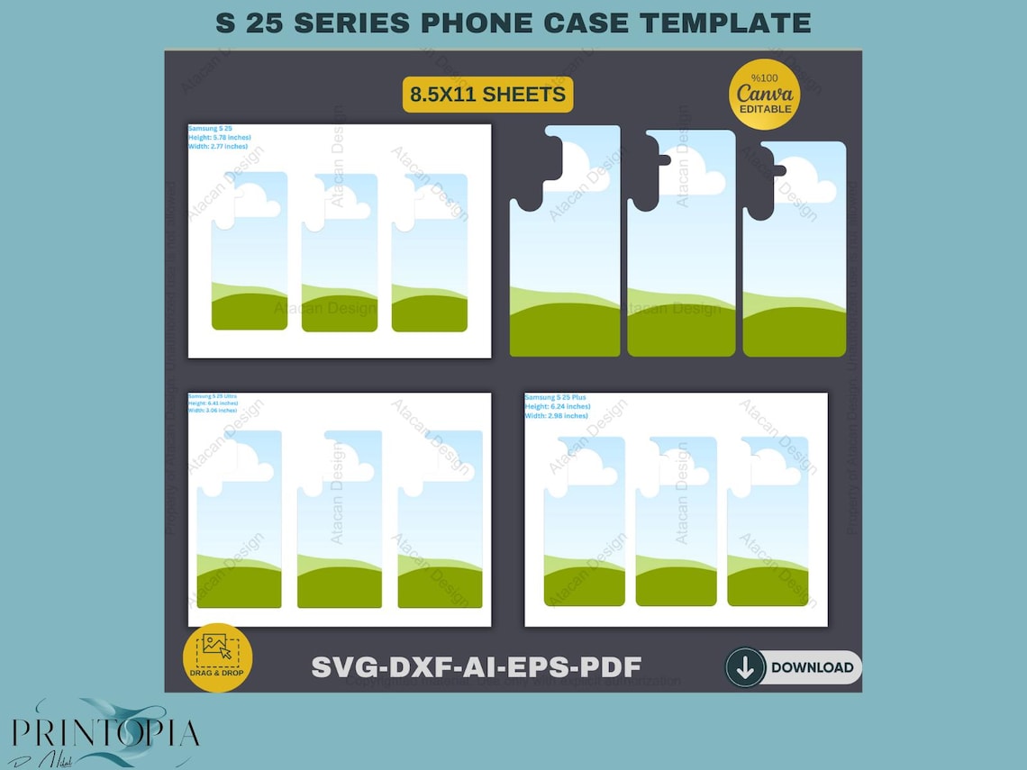 S25 Case Template Bundle: SVG, DXF, PNG. S25/plus/ultra Canva Ready ...
