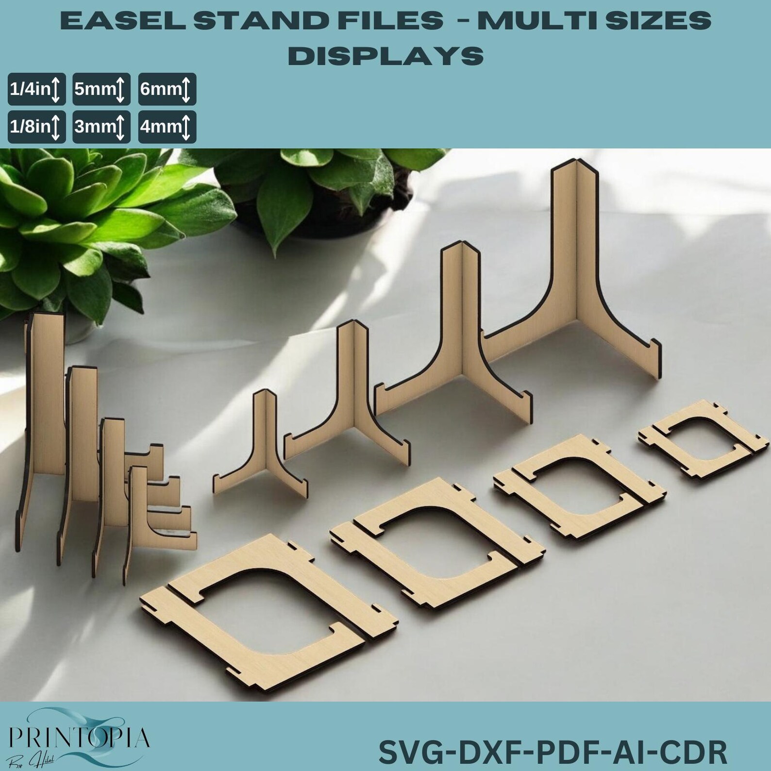 Easel Stand Laser Cut Bundle | Multi-size Display Stands for Photos ...