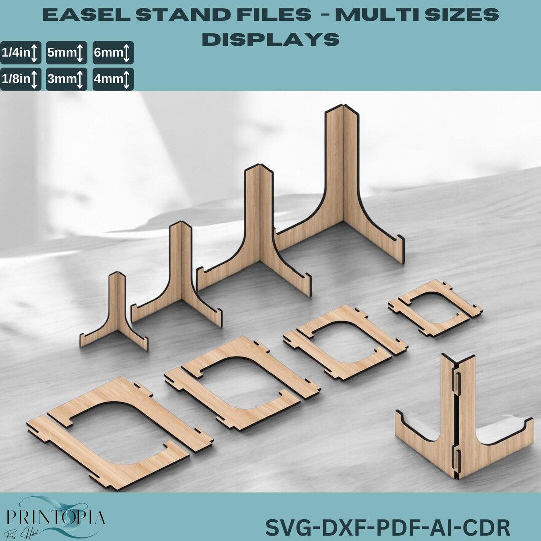 Easel Stand Laser Cut Bundle | Multi-size Display Stands for Photos ...