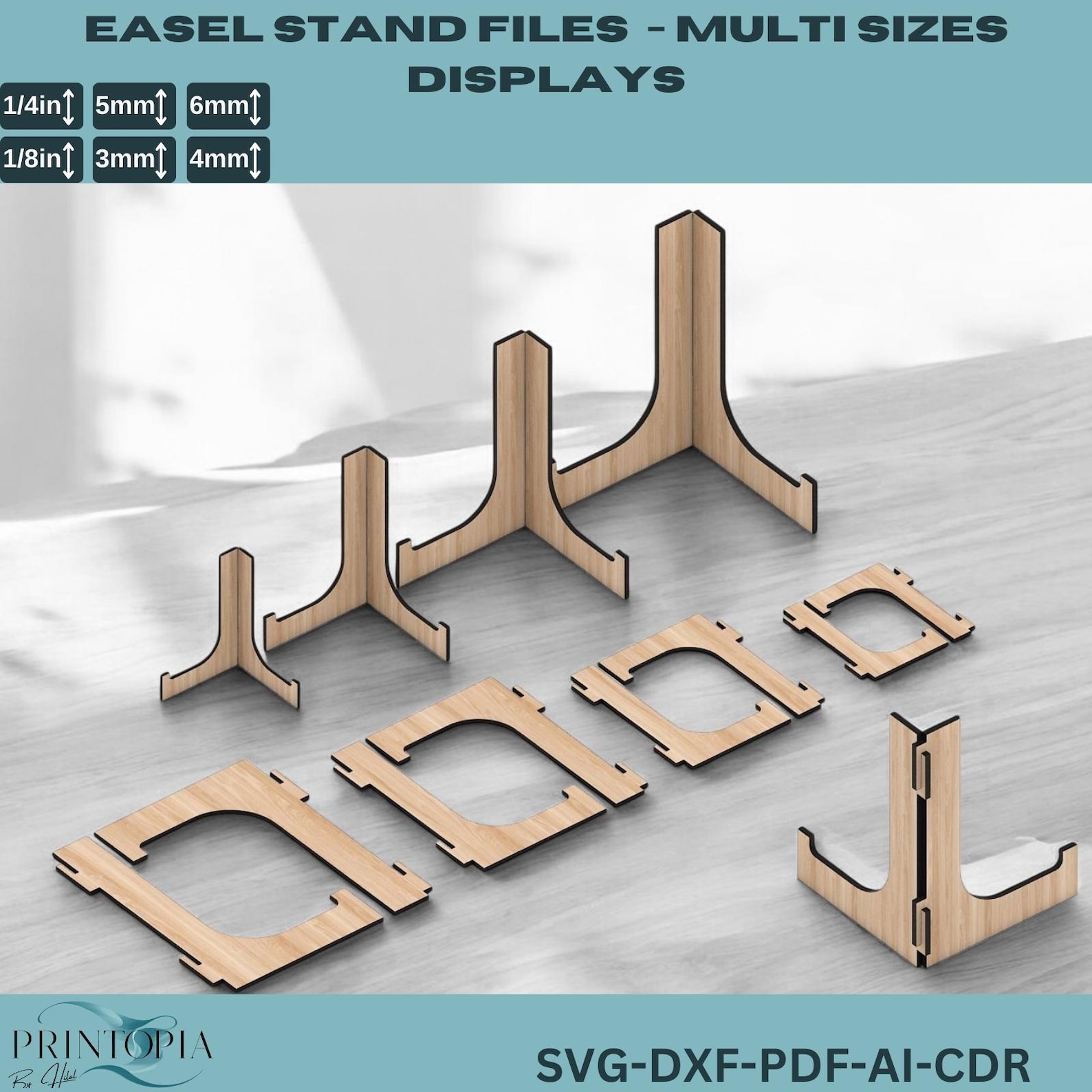 Easel Stand Laser Cut Bundle | Multi-size Display Stands for Photos ...
