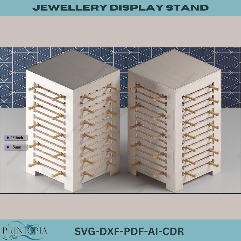 Laser Cut Jewelry Display Stand - SVG Files for Earrings/keychains ...