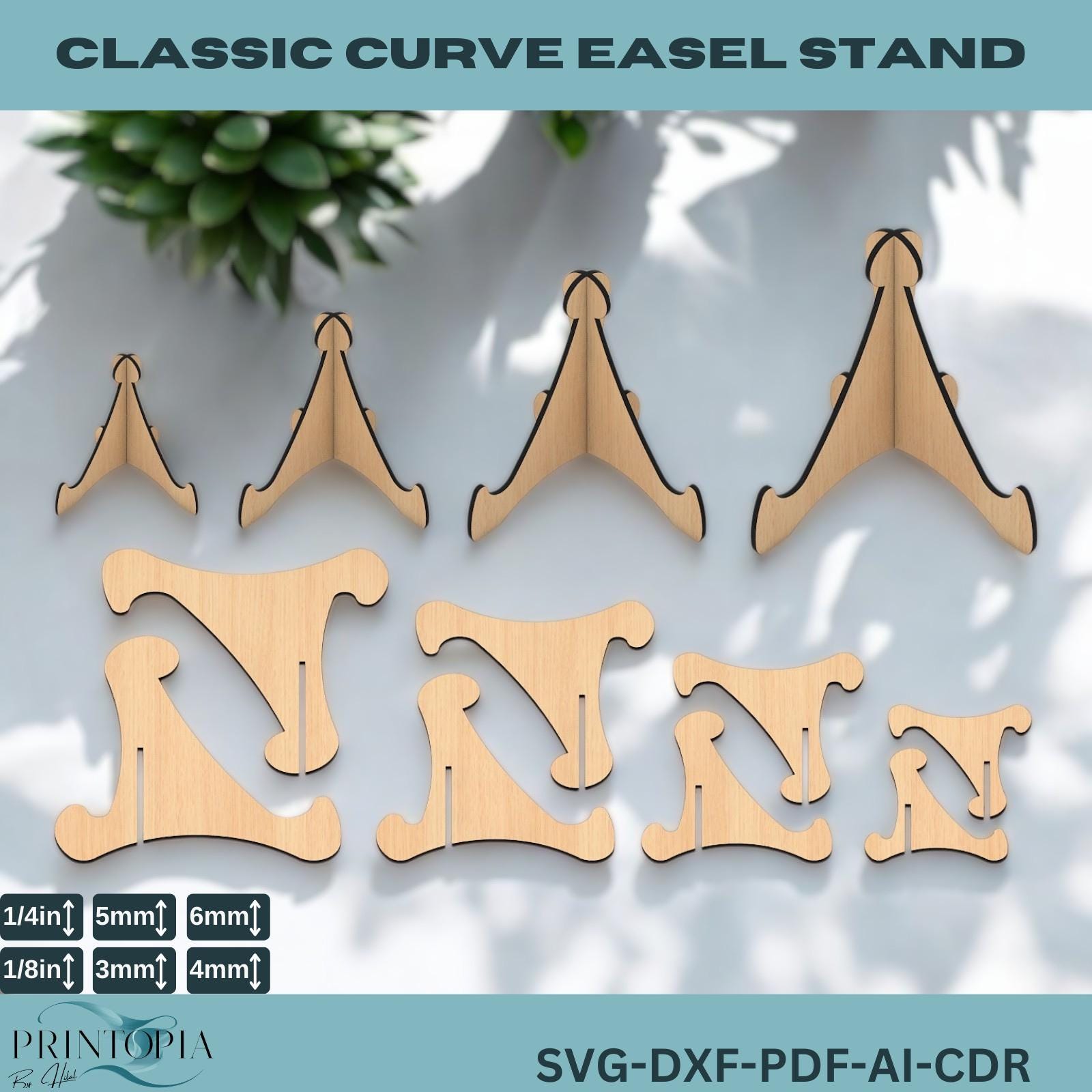 Easel Stand Laser Cut Bundle | 3D Display Stands for Plates, Photos ...