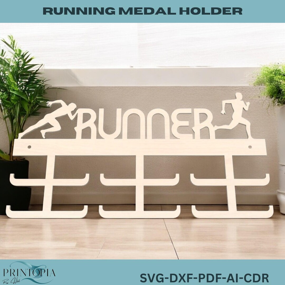 Running Medal Holder SVG Template - Sports Medal Display Design for ...