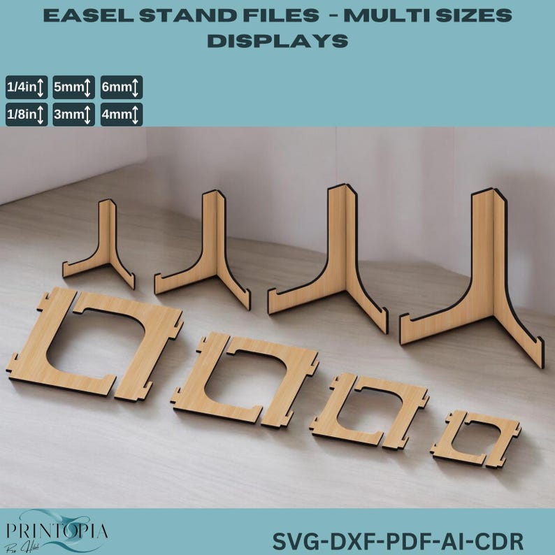 Easel Stand Laser Cut Bundle | Multi-size Display Stands for Photos ...