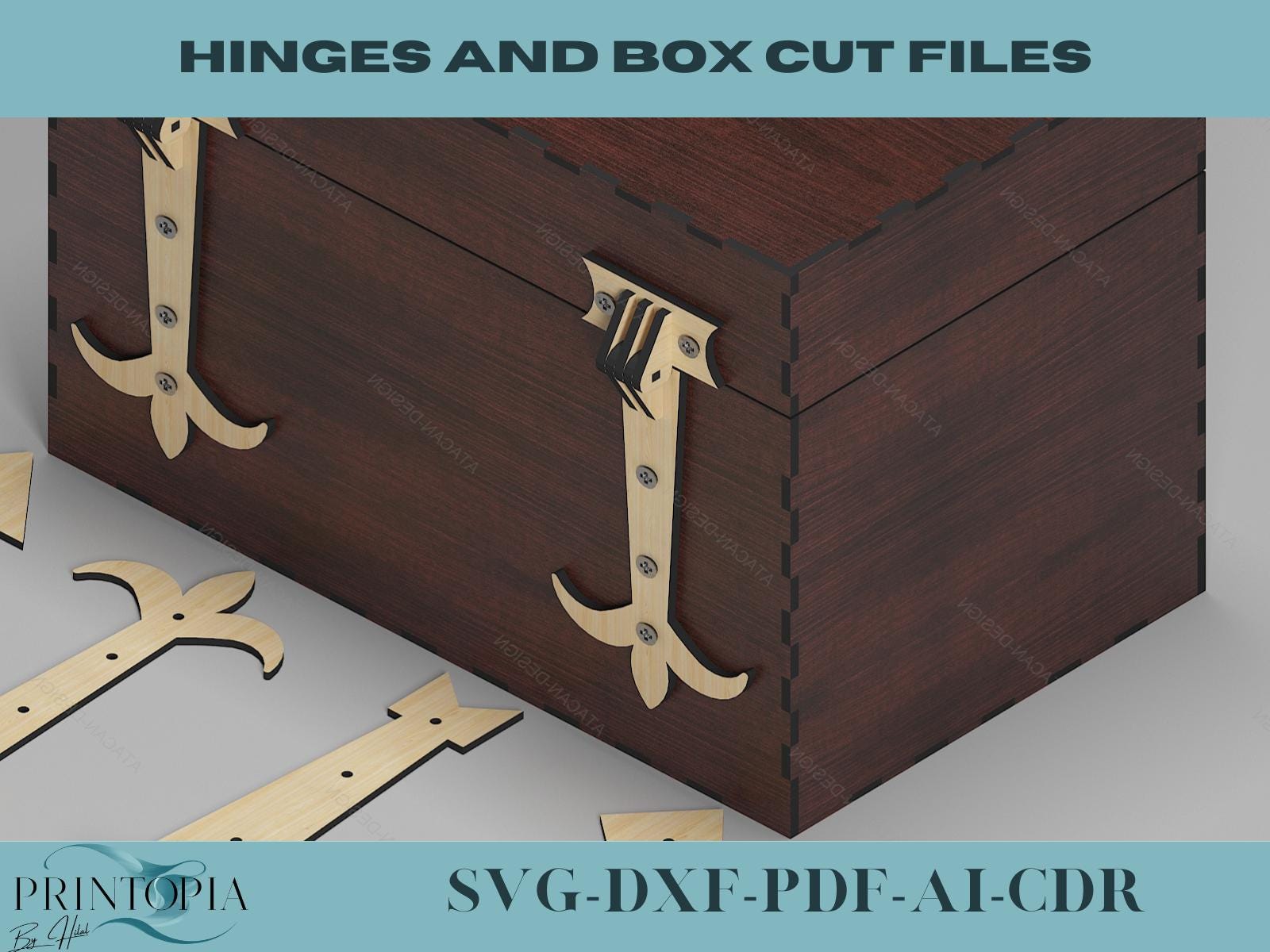 Elegant Wooden Hinges & Box Laser Cut Templates 051 - Etsy