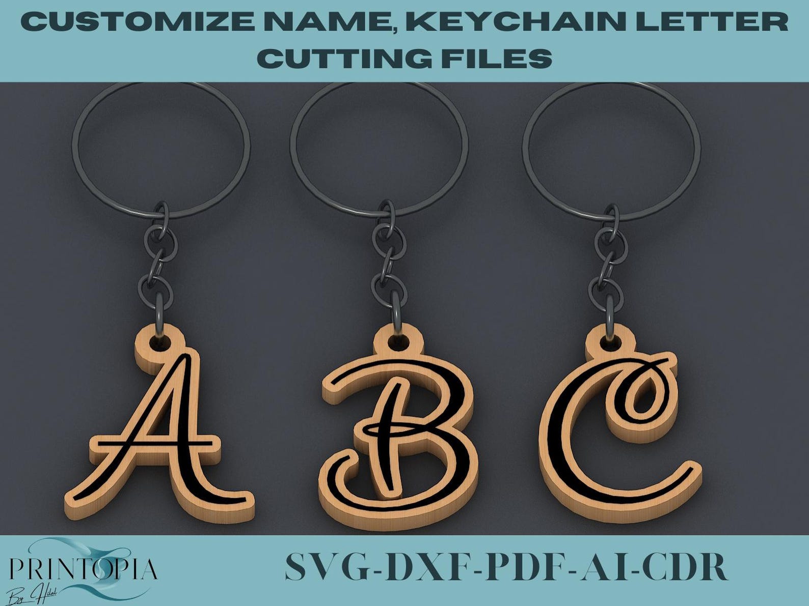 Custom Name Keychain Designs for Laser Cutters,stylish Letter Keychain ...