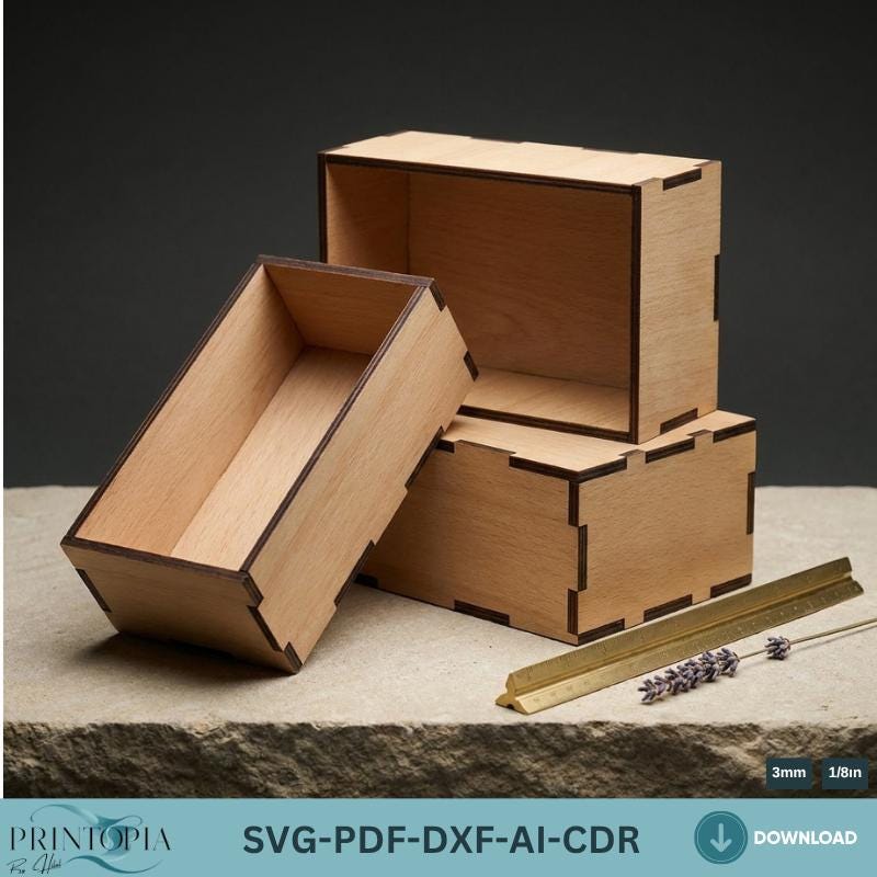 Storage Box SVG Bundle | Laser Cut Boxes Designs | 9 Sizes Included Box ...